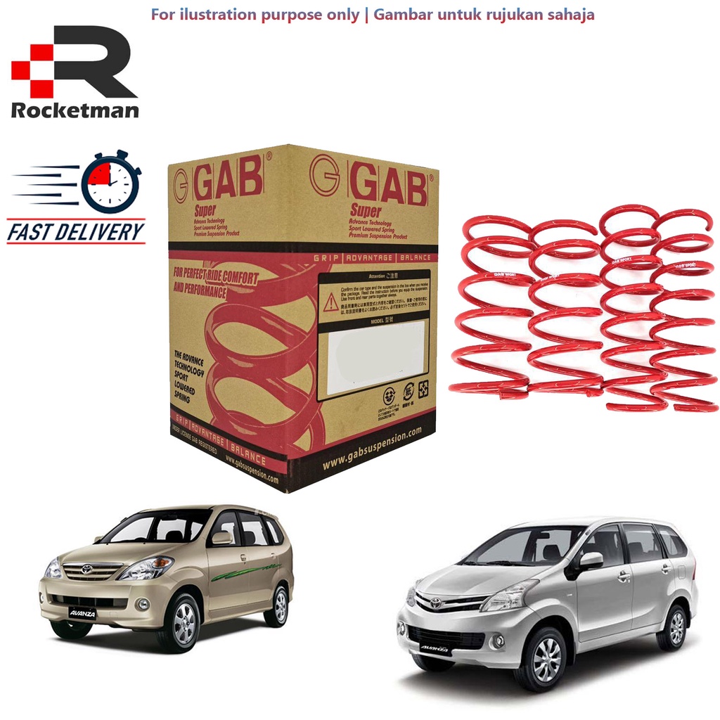 GAB SUPER SPORT LOWERED COIL SPRING SET TOYOTA AVANZA F601 F602 (4PCS ...