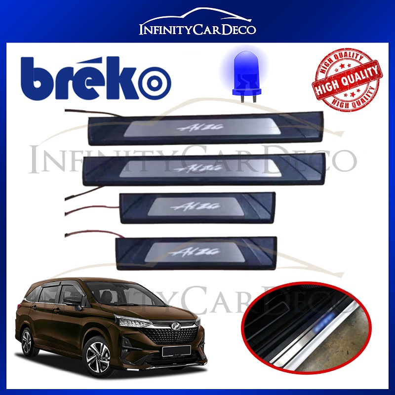 Blue LED BREKO Door Side Sill Step Plate Compatible With Perodua Alza ...