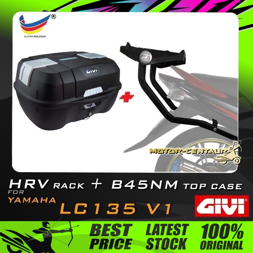 SET KOMBO KOTAK/BOX GIVI B45NM ATLAS TOP CASE + GIVI YAMAHA LC135 V1 HRV DUTY RACK | Shopee Malaysia