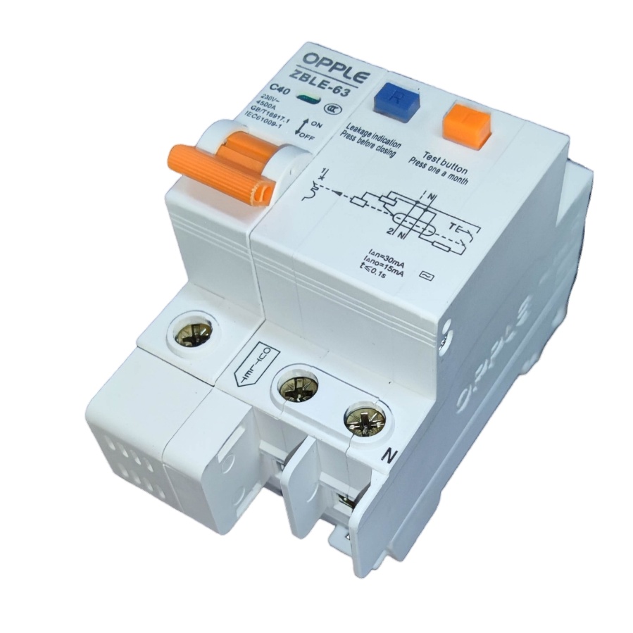 OPPLE 40A 4.5 KAIC 30mA 1P+N 220V ZBLE-63C40, Earth Leakage Breaker ...