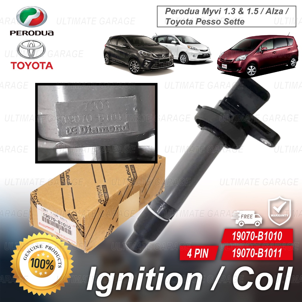 Perodua plug coil TOYOTA PASSO MYVI K3 1.3L TOYOTA PASSO SETTE ALZA 3SZ ...