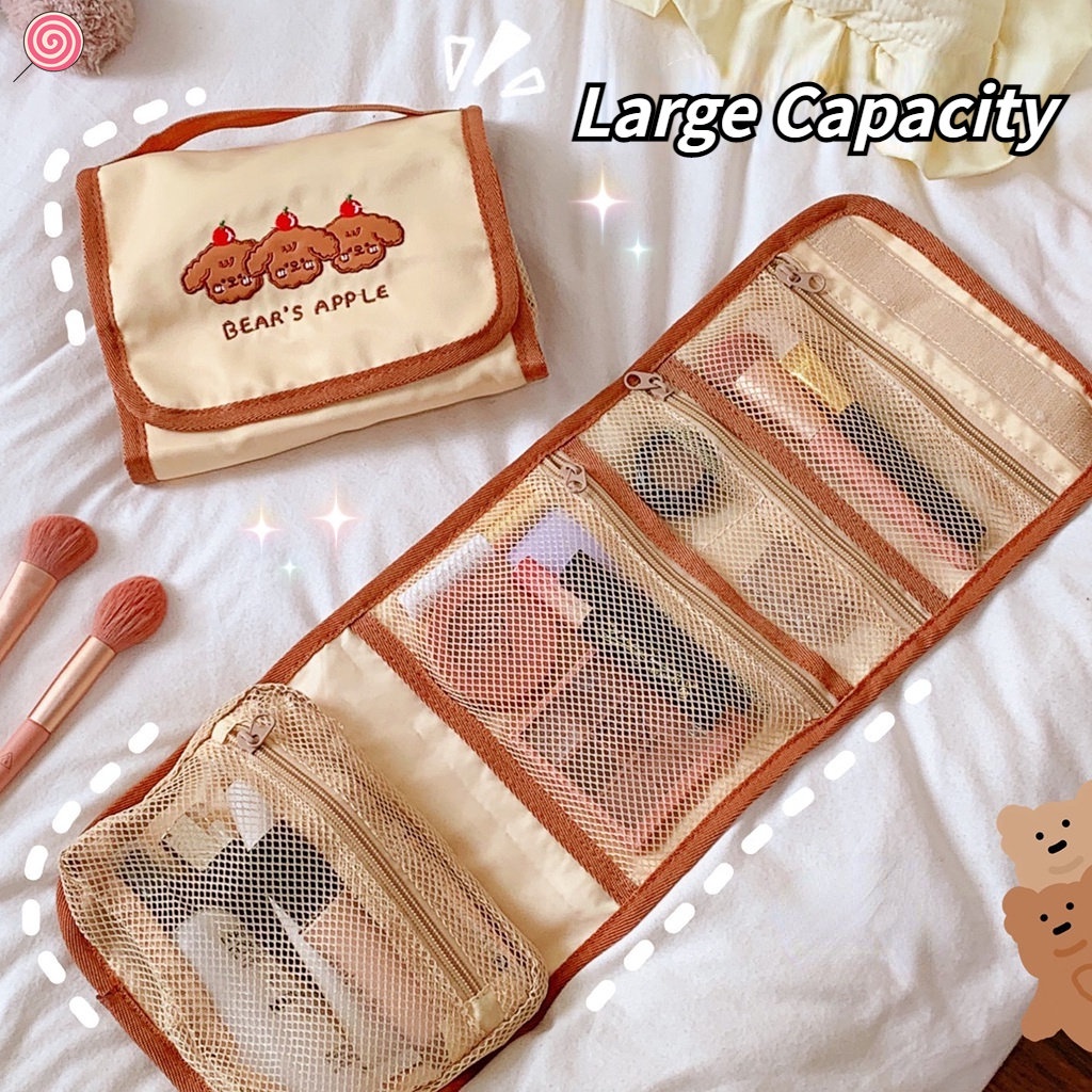 Kawaii Bear Stationary Storage Bag Waterproof Cute Foldable Pencil Bags ...