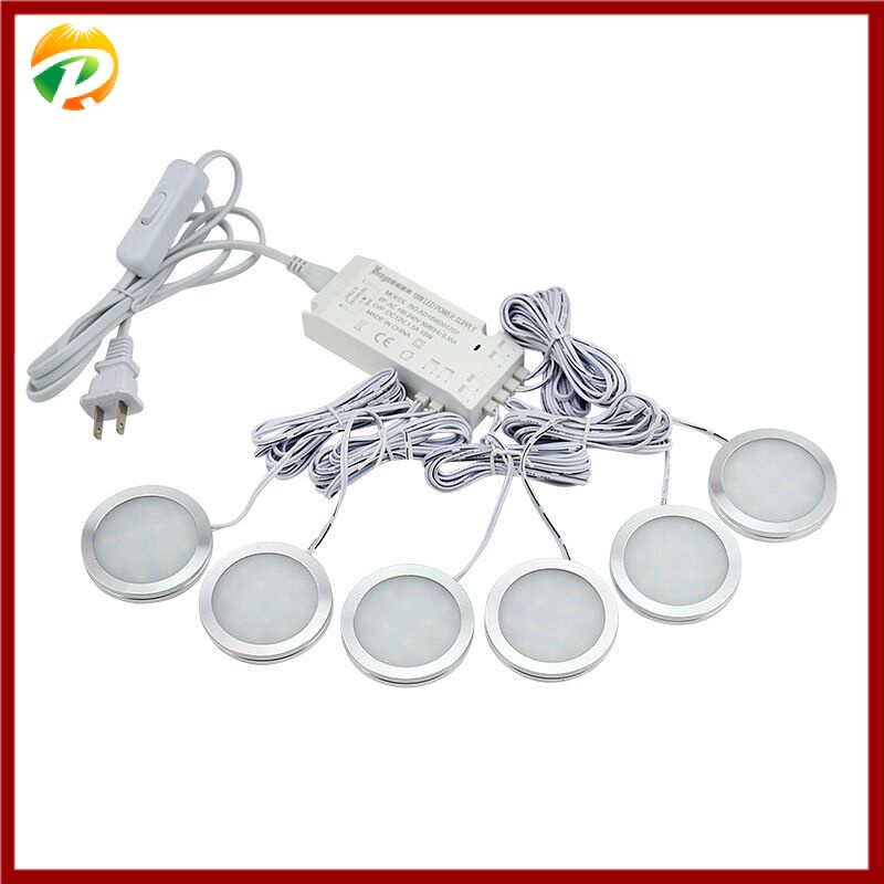 Ultra Thin LED Under Cabinet Light Puck Kit With 12V 18W Switch Power ...