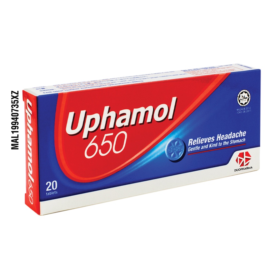 Uphamol (650 Tab x 20's) | Shopee Malaysia