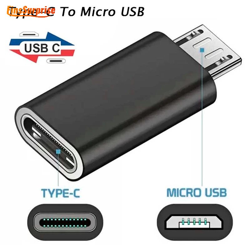 White Micro USB Female To Type C Male Adapter Converter Android ...