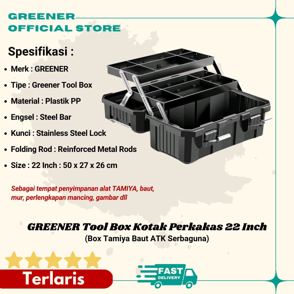Greener Tool Box 19 Inch Toolbox - Tamiya Box Multipurpose ATK Bolt ...