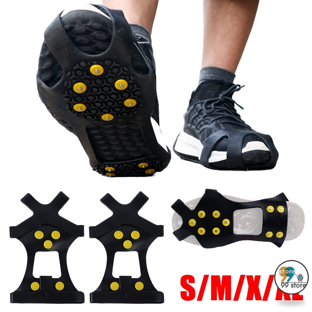 HOT 10 Studs Anti-Skid Ice Gripper Spike Winter Climbing Anti-Slip Snow ...
