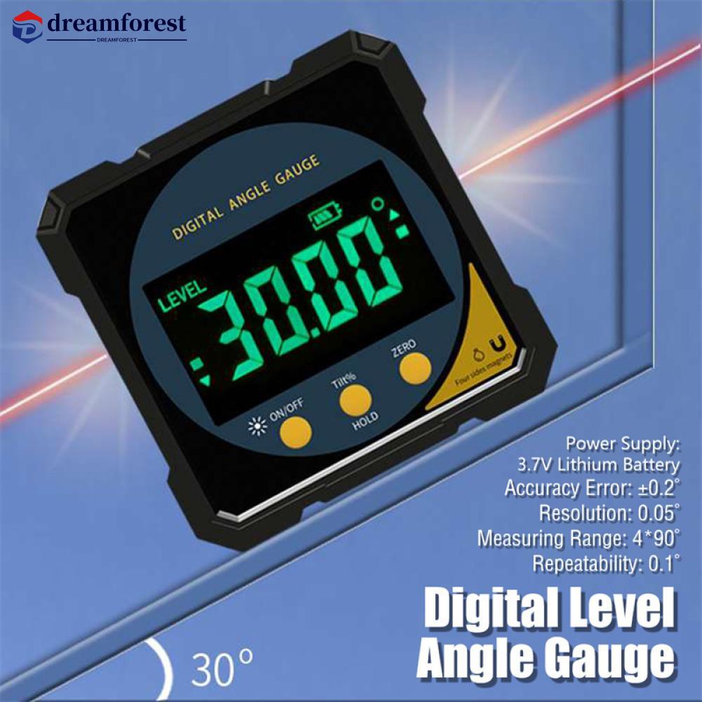 DREAMFOREST Laser Digital Level Angle Gauge 360 Mini Measuring USB ...