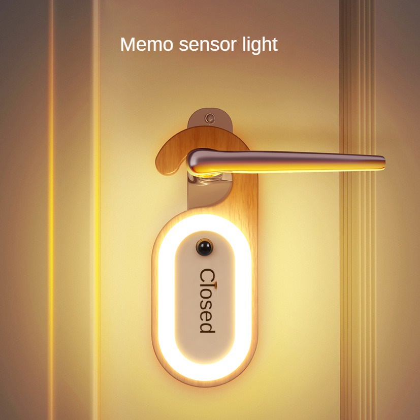 Creative wooden message sensor night light memo light USB charging ...
