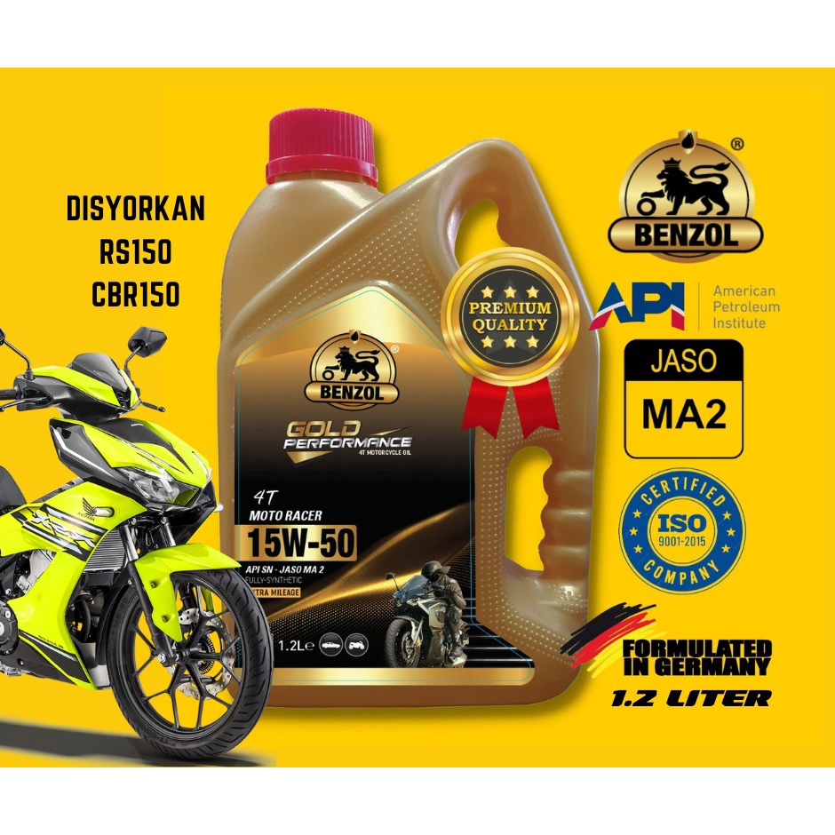 Benzol Minyak Enjin Motorsikal 15w50 Fully Sintetik (1.2L) / 4T Engine ...