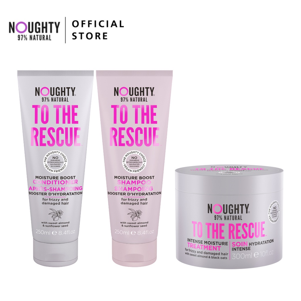 Noughty Lornas Heroes Set (Moisture boost shampoo + conditioner + hair ...