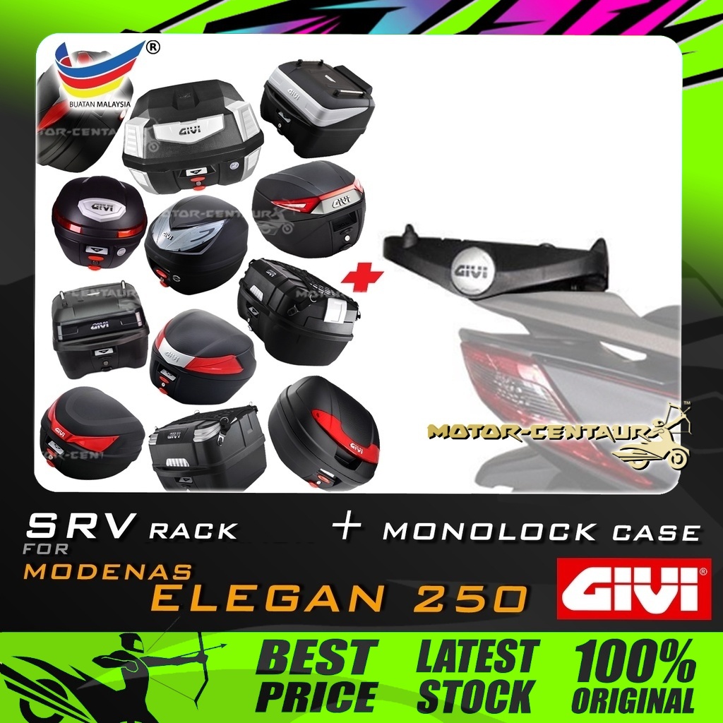 SET KOMBO KOTAK/BOX GIVI B27/B270/B32/B33/B34/B360/B42/B45/E250/E43 TOP CASE + GIVI MODENAS ...
