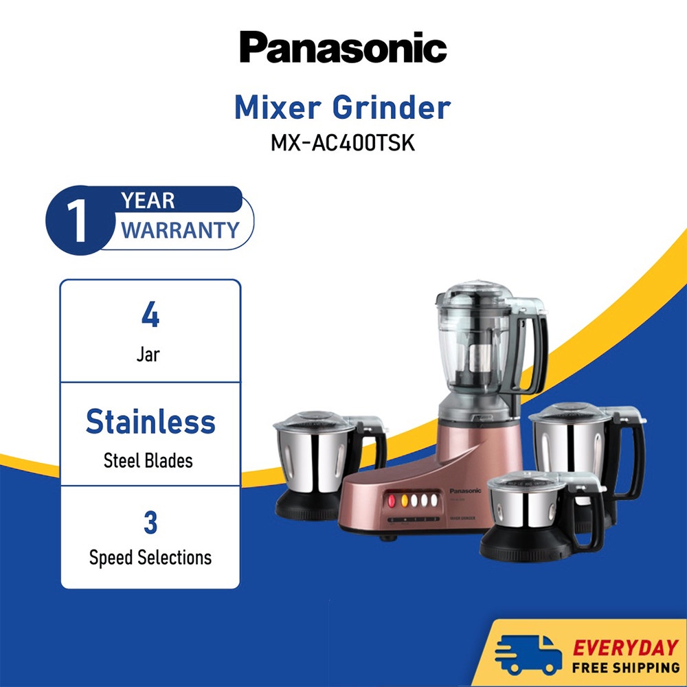 Panasonic Mx-Ac400 Mixer Grinder 1000W 4 Jars Mx-Ac400Tsk Fruit Pusher ...