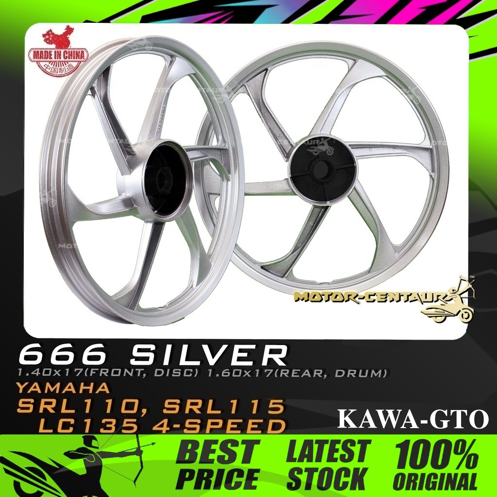 RIM KAWA-GTO SPORT RIMS 666 1.40X17(DISC, F) 1.60X17(DRUM, R) FOR ...