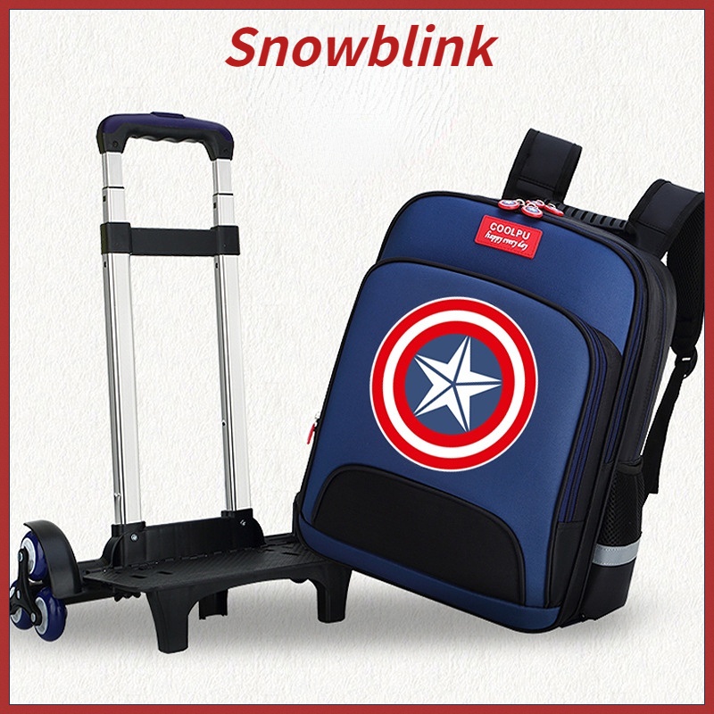 Beg Sekolah Troli 2/6 Roda Cartoon Kids Wheeled Schoolbag Rolling ...