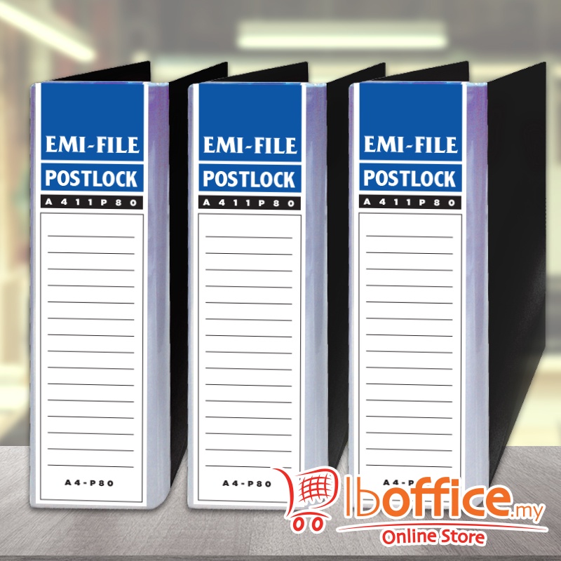 PVC A4 Post Lock File - EMI-P80 - 2 Holes - Black | Shopee Malaysia