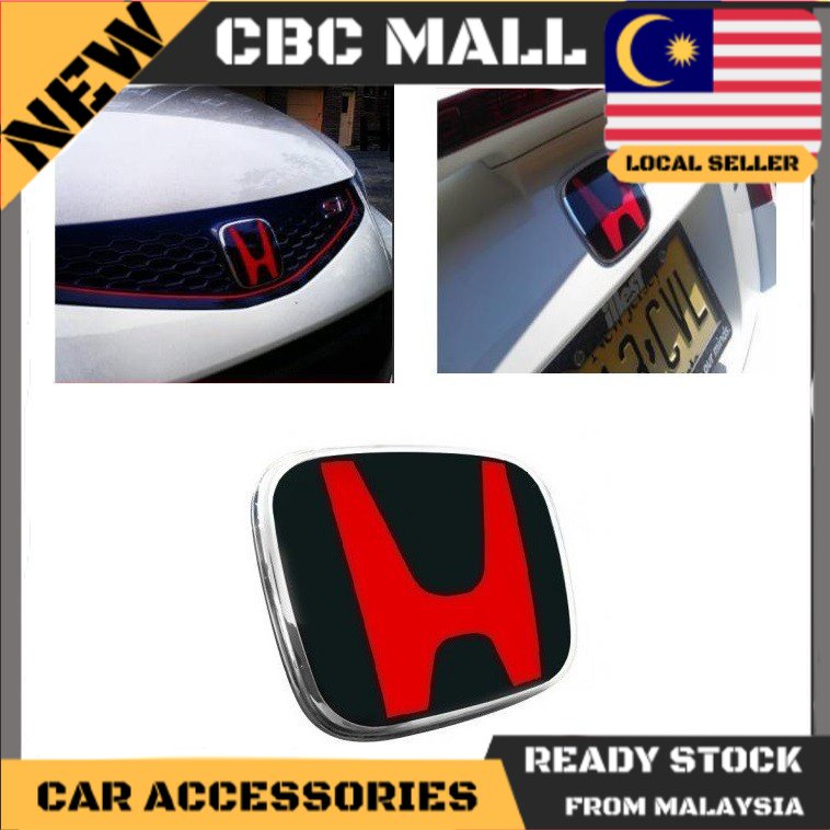 Honda Jazz / City / HRV / Civic Type R / Red+BLK H Logo / Emblem ...