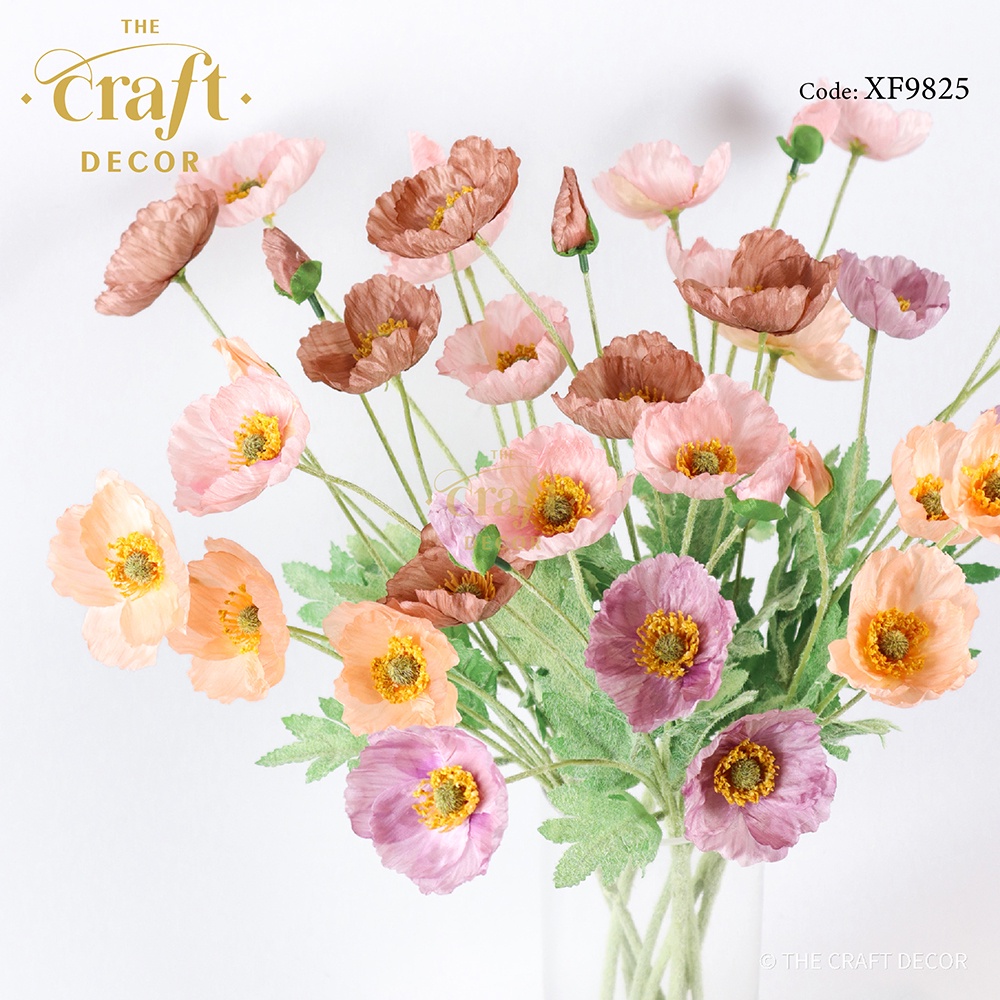 The Craft Decor Poppy Flower Spray | Bunga Popi Hiasan | Floral Home ...