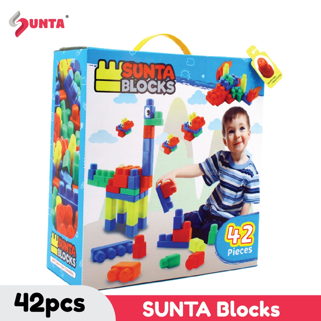 SUNTA 42pcs Non-toxic Safety Basic Building Block With FREE Stickers ...