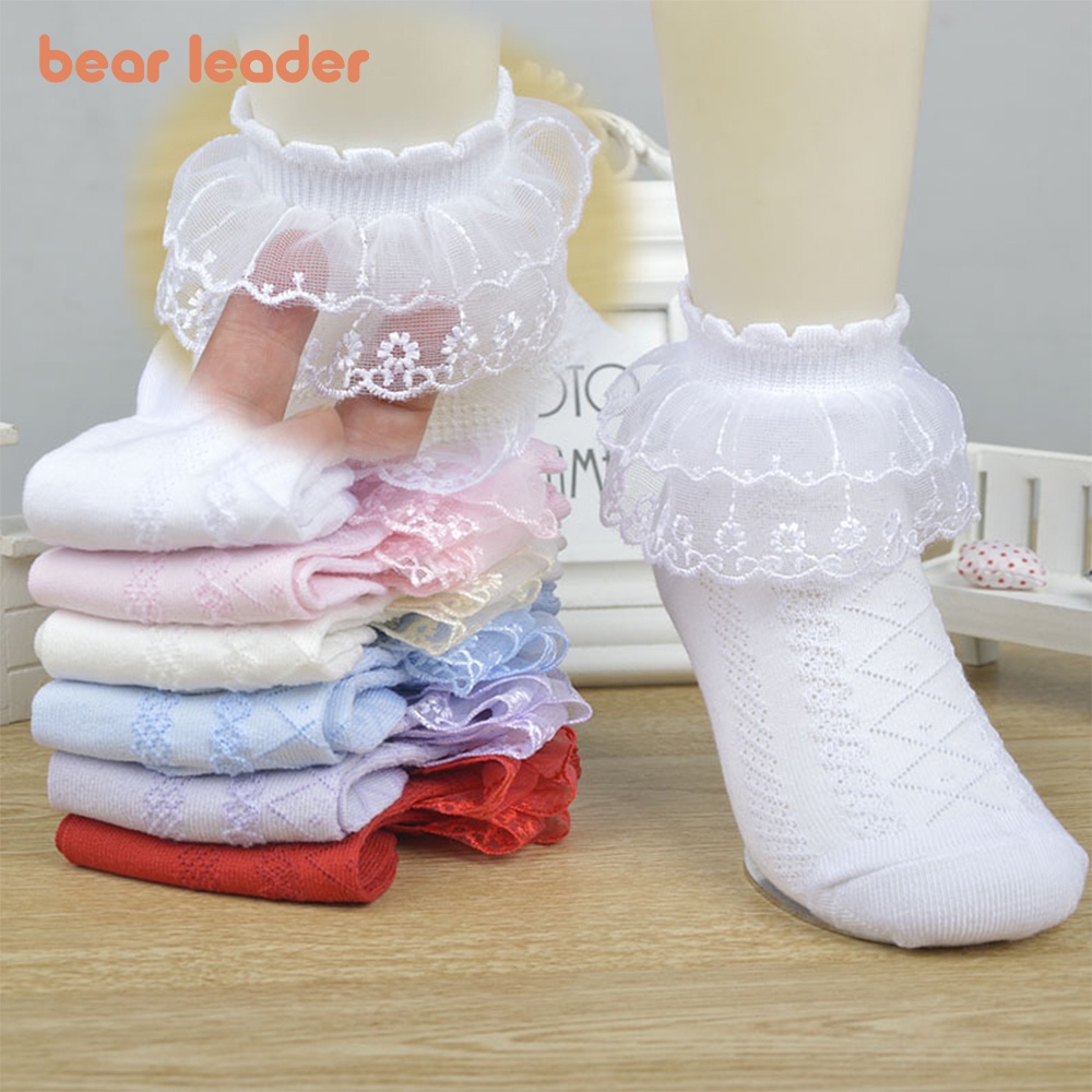 Bear Leader Girls' Lace Socks Spring and Autumn Thin Summer Mesh ...