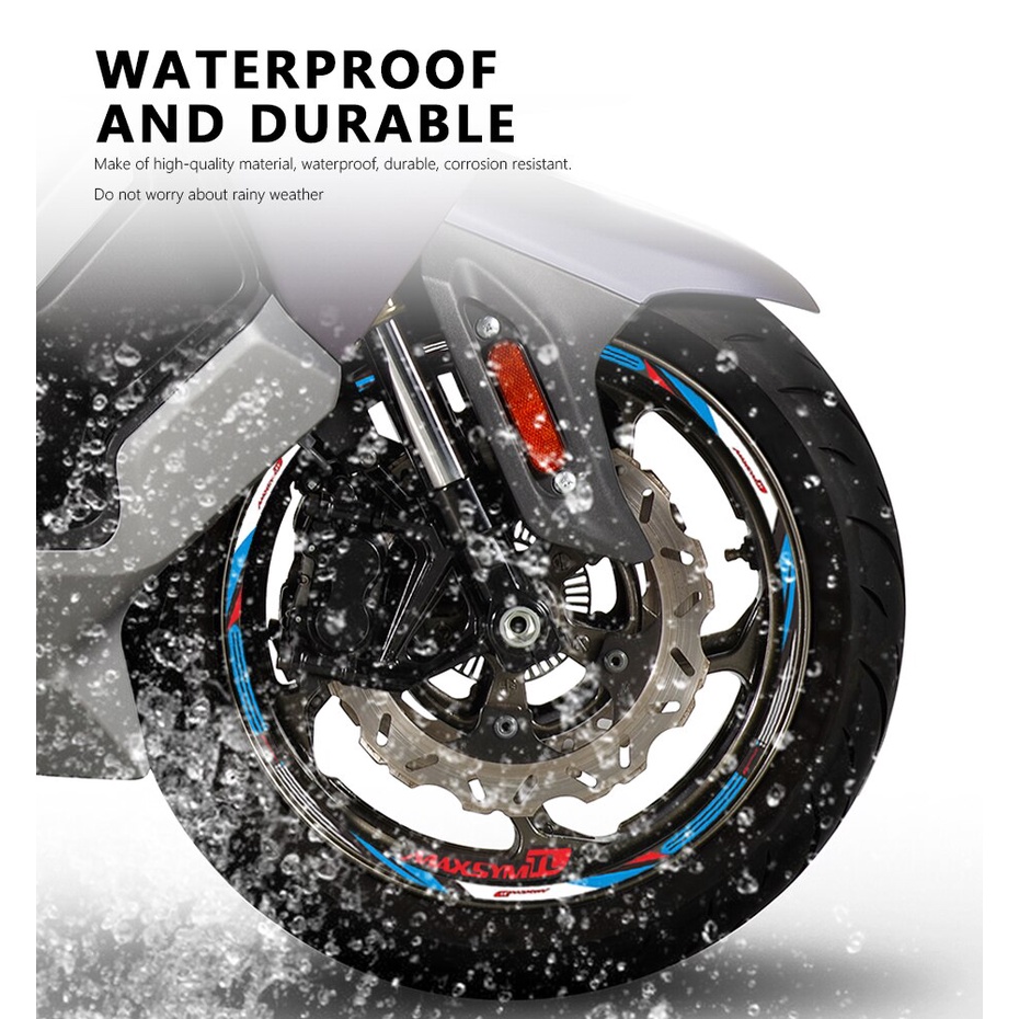 Motorcycle Wheel Sticker Waterproof Rim Stripe Maxsym TL 508 2023 for ...