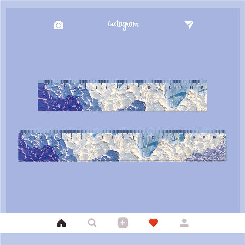 Oil Painting Moon Ruler Stationery Student Ruler 15cm 20cm Acrylic ...