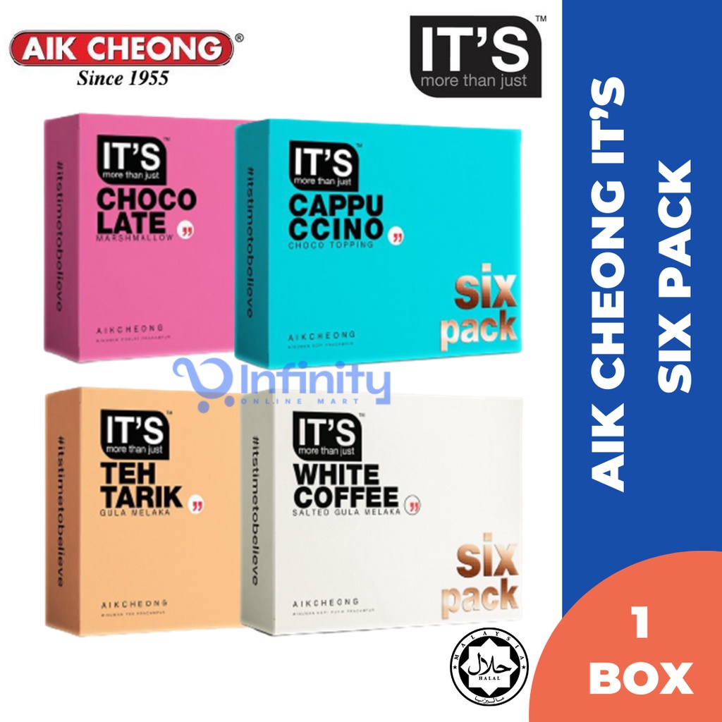 AIK CHEONG IT’S Six Pack Chocolate/ Teh Tarik/ Cappuccino - 1 Box ...