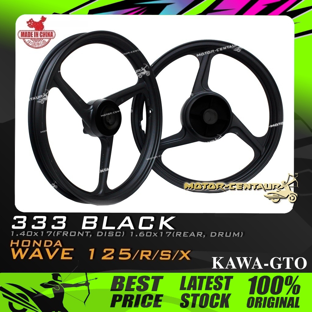 RIM MOTOSIKAL KAWA-GTO SPORT RIMS 333 1.40X17(DISC, F) 1.60X17(DRUM, R ...