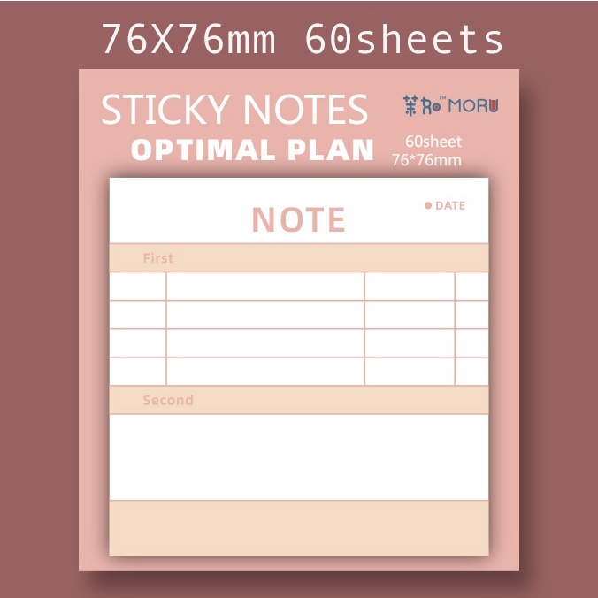 60 Sheets Optimal Plan Sticky Notes Check List Note Weekly Time Table ...