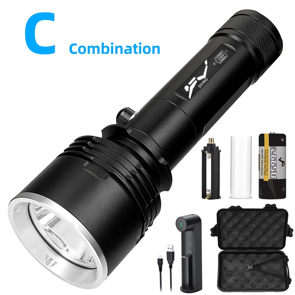 🔥Local Delivery🚚 12000LM Diving Flashlight Yellow Light Super Bright ...