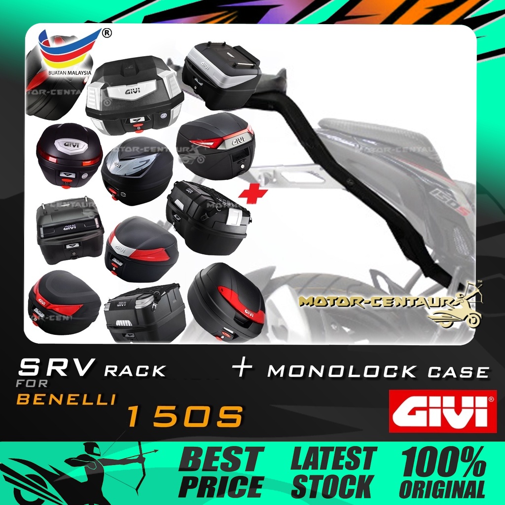 SET KOMBO KOTAK/BOX GIVI B27/B270/B32/B33/B34/B360/B42/B45/E250/E30/E43 TOP CASE + GIVI BENELLI ...