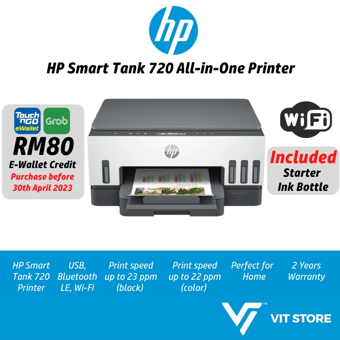 HP Smart Tank 720 / 750 Wireless All-in-One Printer Auto Duplex Print ...