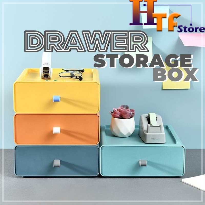 Colorful Stackable Drawers Storage Box Makeup Box DIY Vanity Dorm Office Desk Cabinet Desktop ...