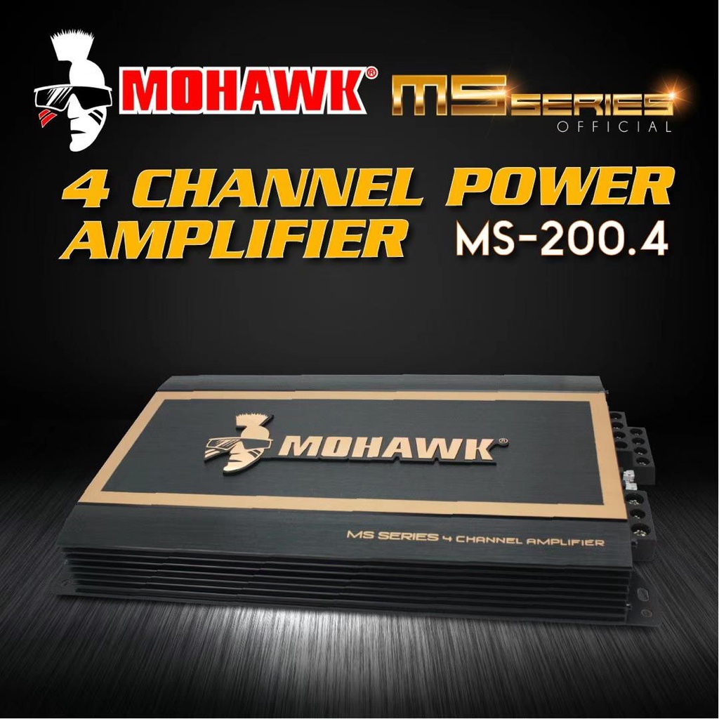 MOHAWK MS-Series 4-Channel Amplifier (MS-200.4) Class A/B Power Amp ...