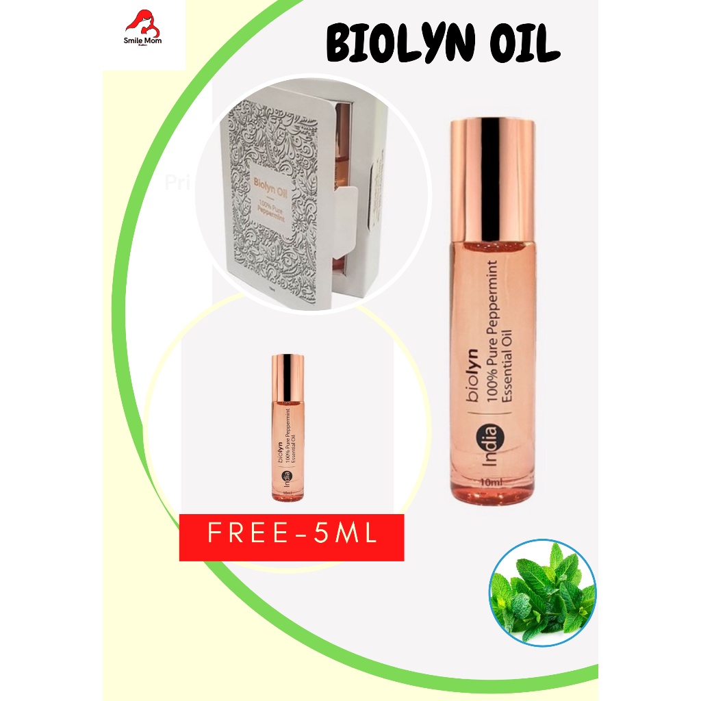 BIOLYN OIL寳寧油 (10ML + Free 5 ML) - 100% Pure Peppermint Essential Oil ...