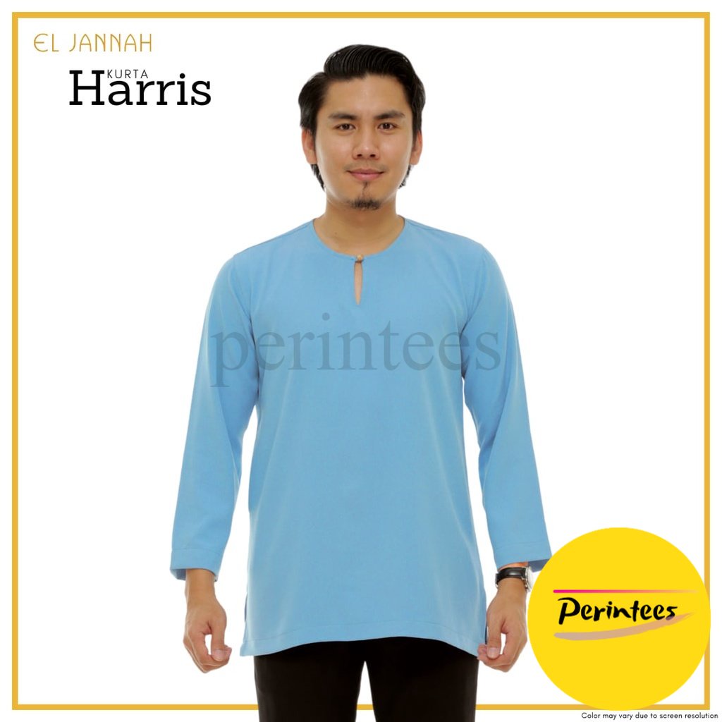 [READYSTOCK] Kurta Lelaki Dewasa Lengan Panjang Long Sleeve Teluk Belanga Ocean Blue Biru Baju ...