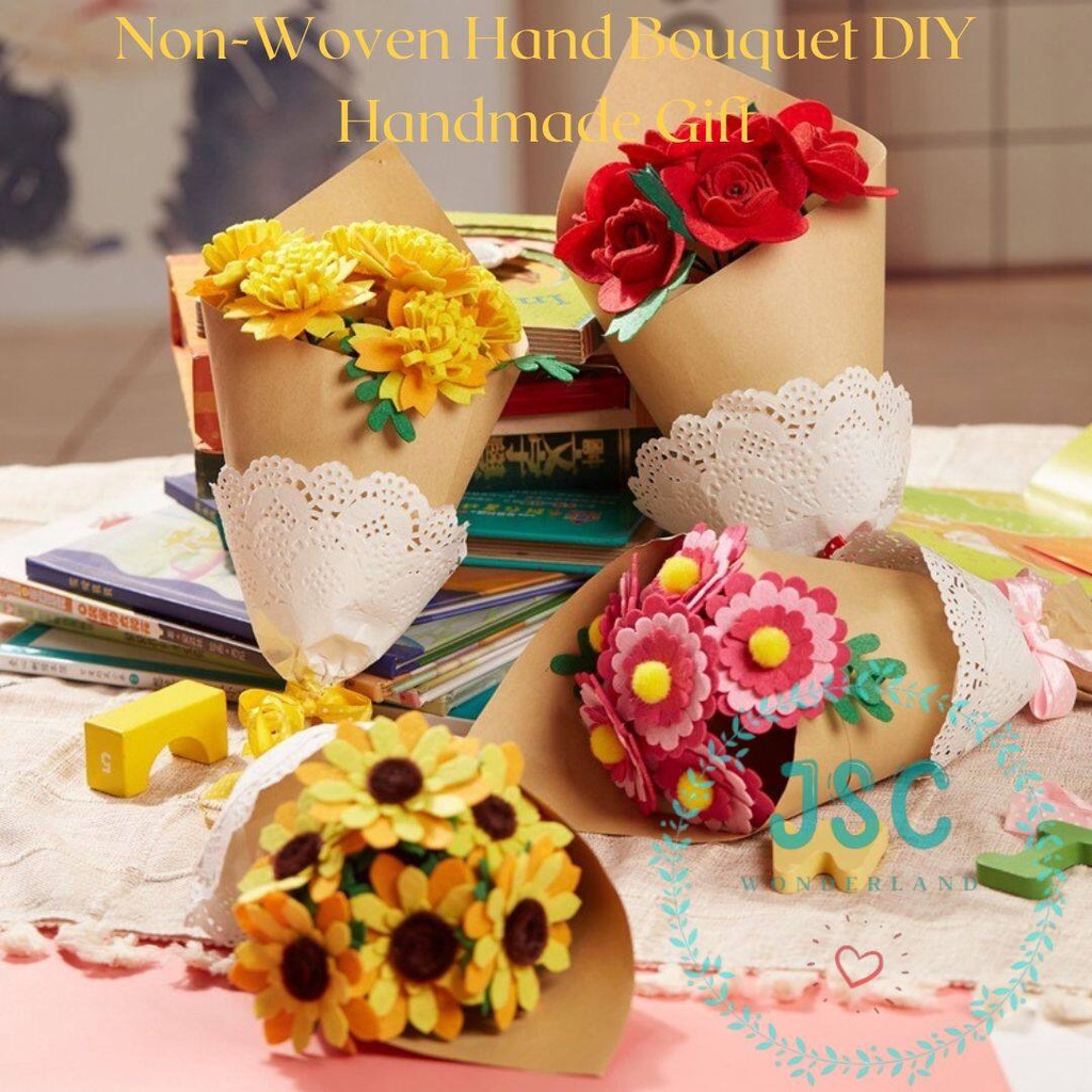 Non-Woven Hand Bouquet DIY Handmade Gift Kindergarten Children Creative ...