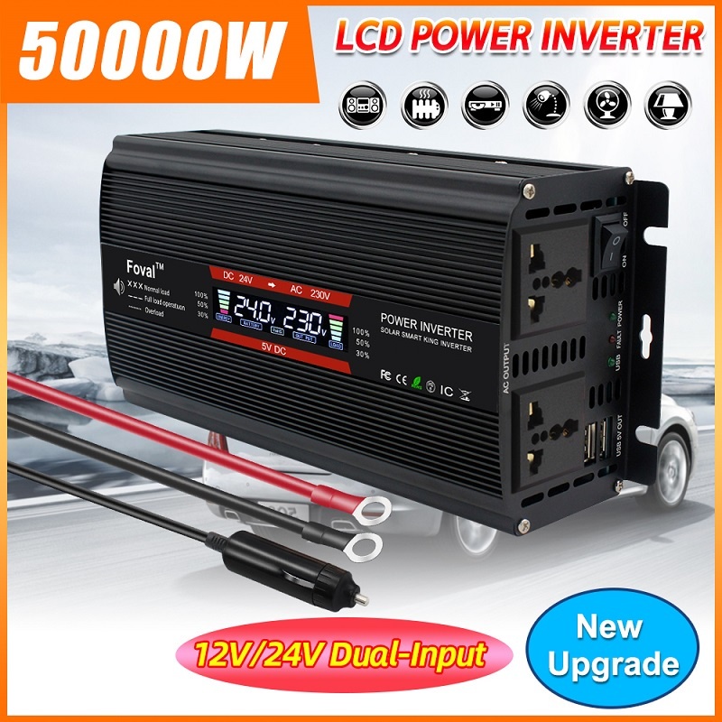 50000W LCD Display Solar Inverter DC 12V 24V to AC 220V Switch ...