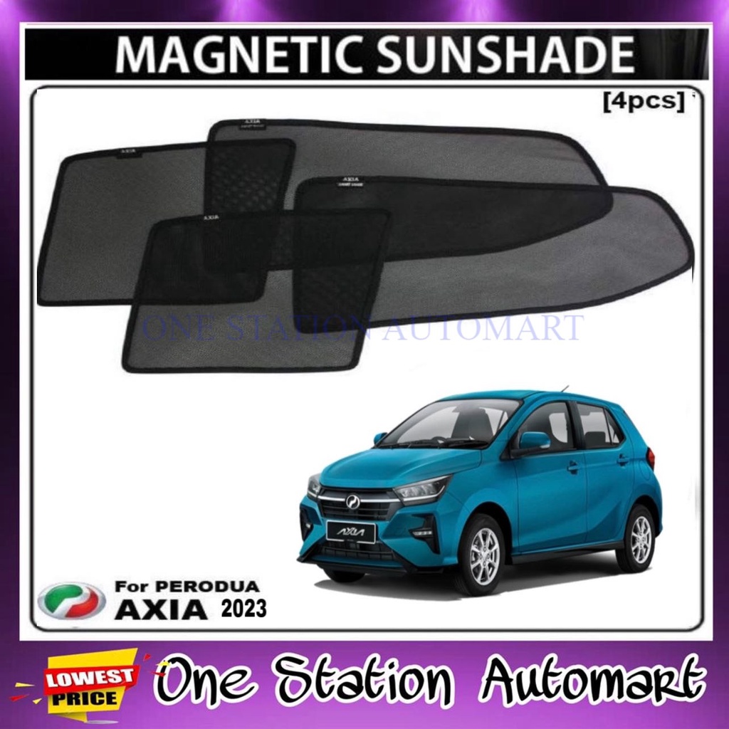Magnetic Sun Shade Perodua Axia 2023 (4pcs) Pelindung Matahari Magnetik ...