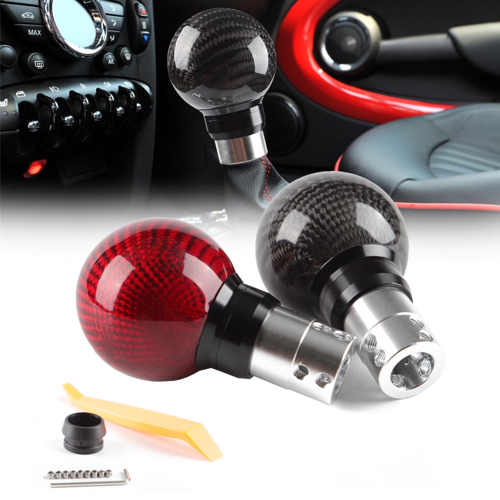 Universal Carbon Fiber Shift Knob Round Ball Compatible with Lock ...