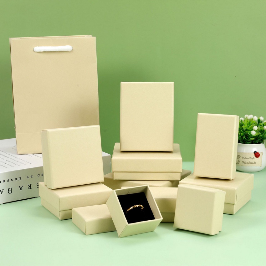 Morandi Color Paper Box Ceiba Style Jewelry Storage Case Gift Box with ...