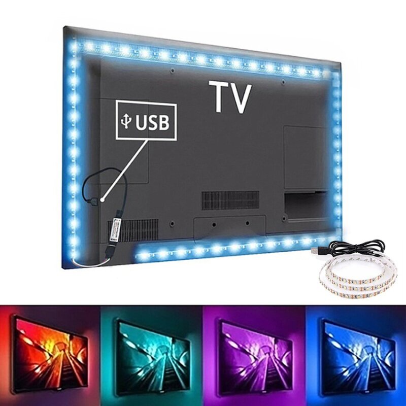5V LED Strip Light Lampu Hiasan TV Backlight USB 2835 SMD HDTV 1M 2M 3M ...