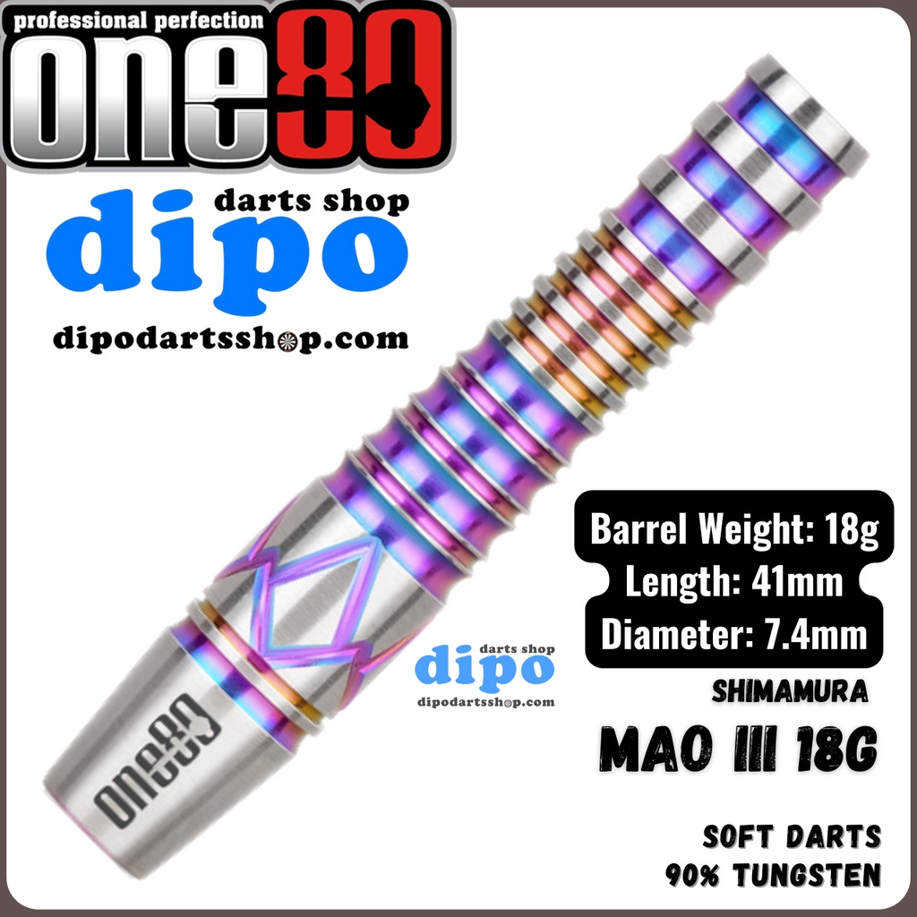 ONE80 MAO III 18G ( Mao Shimamura PLAYER MODEL ) - Soft Darts | Shopee Malaysia