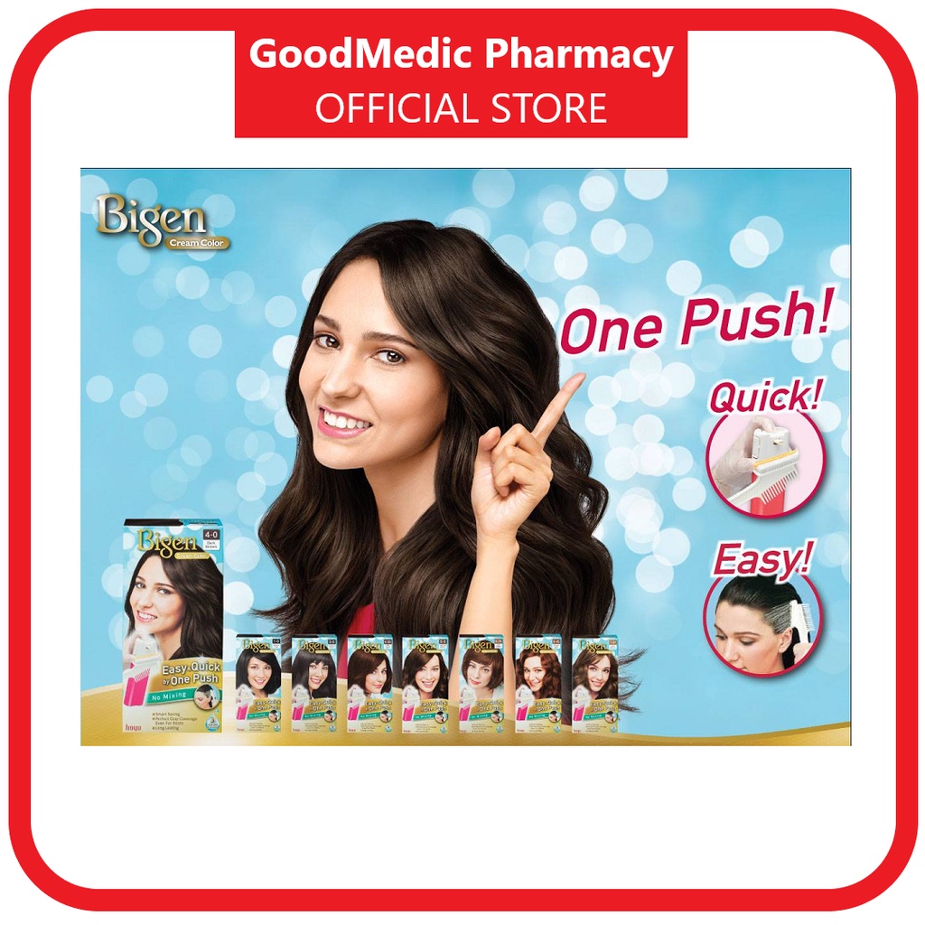 Bigen Cream Color Quick & Easy by One Push - Perfect Gray Coverage (No ...