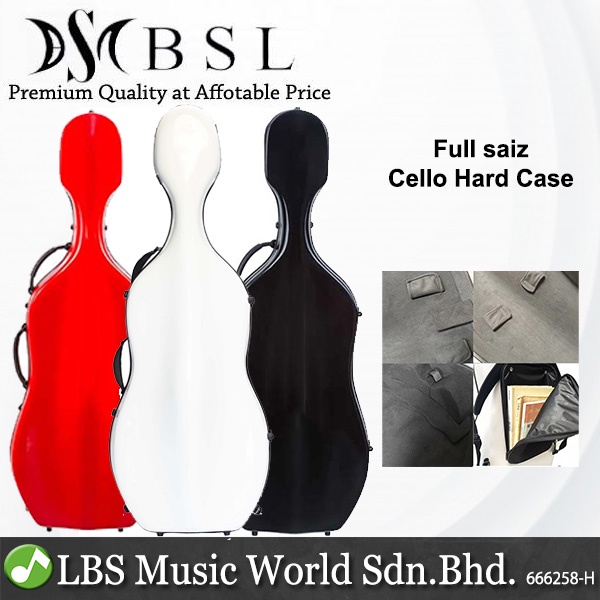 BSL 4/4 Full Size Cello Case ABS Lightweight Hard Bag With Lock and ...