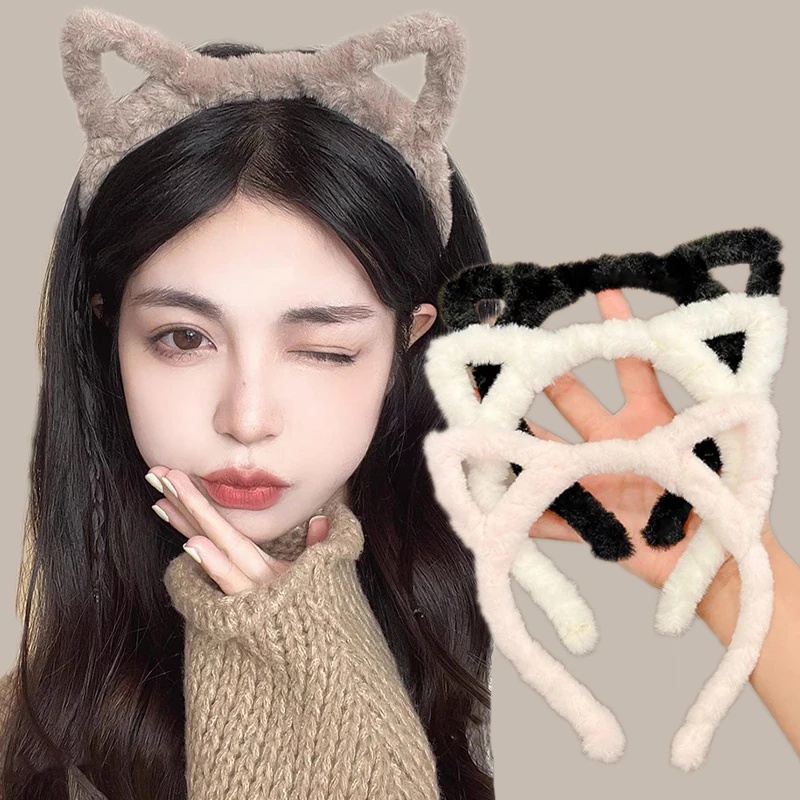 Funny Cartoon Cat Ear Headband/ Cute Plush Cat Ears Hair Hoop/ Women ...