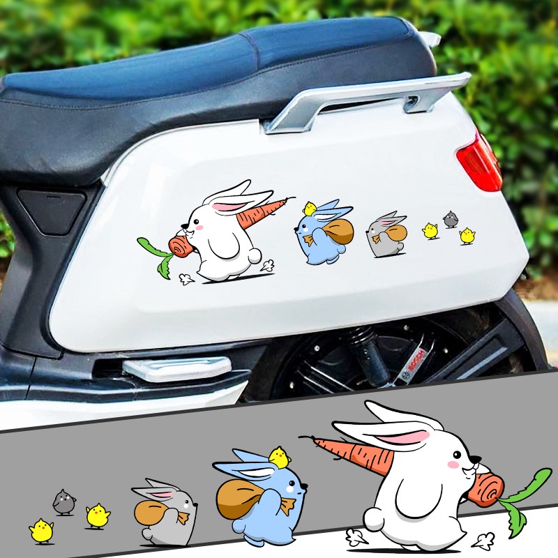 Funny Cartoon Car Stickers Automobile Decorative Stickers Cute Rabbit ...