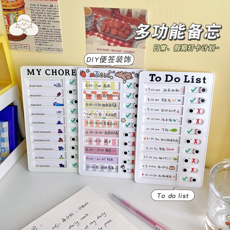⭐Quick delivery⭐ 20pcs Reusable Daily Task Planning Board Detachable Chores Checklist Board Self ...