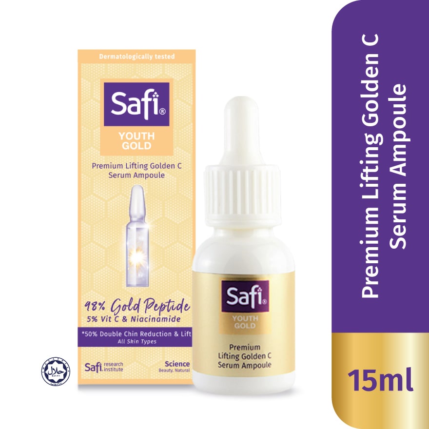 SAFI Youth Gold Premium Lifting Golden C Serum Amp 15ml | Shopee Malaysia