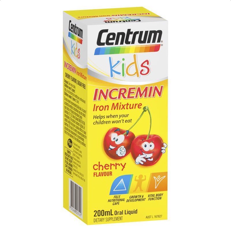 Centrum Kids Incremin Iron Mixture Cherry Flavour Oral Liquid 200ml ...